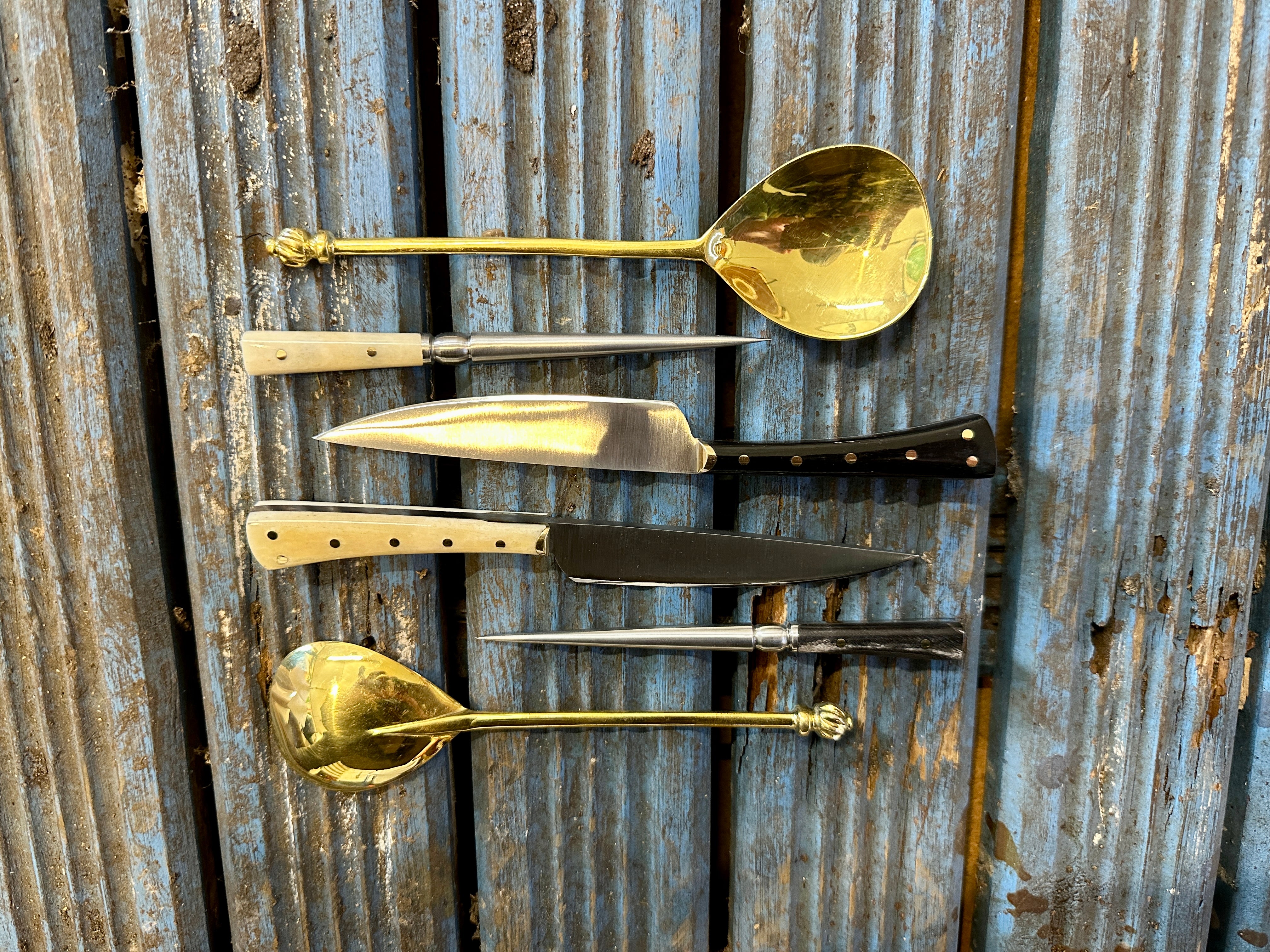 Medieval Eating Knives - 15thC Three Piece Eating Set in Bone or Horn ...